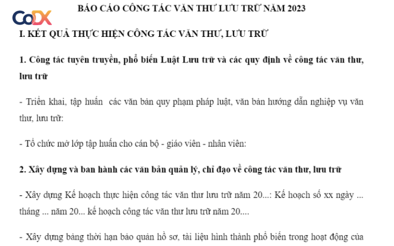 Báo cáo công tác văn thư lưu trữ: Cách viết kèm mẫu chi tiết