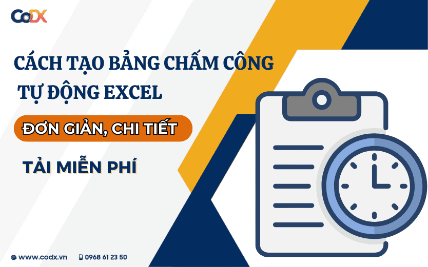Cách lập bảng chấm công theo giờ chi tiết [Tải mẫu Excel]
