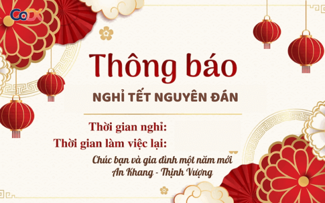 Mẫu thông báo nghỉ Tết nguyên đán chuyên nghiệp, đầy đủ [Tải ngay]