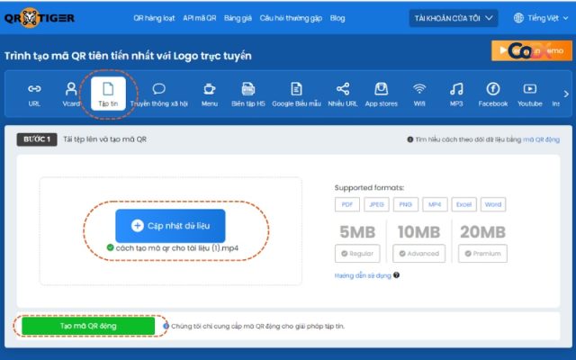 3 Cách tạo mã QR online cho tài liệu, link Word, PDF MIỄN PHÍ
